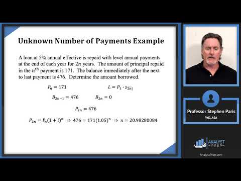 Unknown Number of Payments Example (SOA Exam FM – Module 3, Section 3, Example 3)