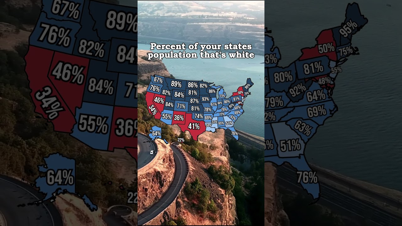 Percent of Your States Population That's White! #map #usa #states #geography #unitedstates