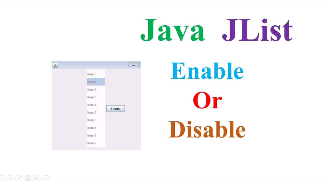 Java JList  - Enable and Disable