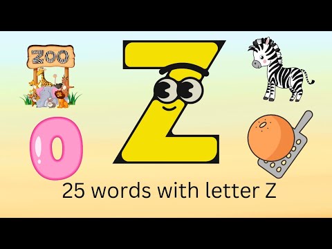 25 Words With Letter Z | Alphabet Z Words | Kids Alphabet Learning (Z for zebra, zoo)