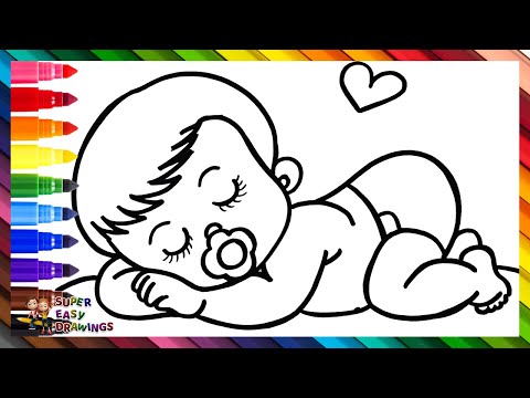 Draw and Color a Baby πΆπΌπ Drawings for Kids