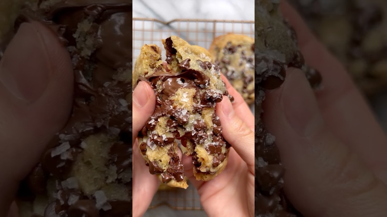 Nutella Stuffed Chocolate Chip Cookies! 🍪