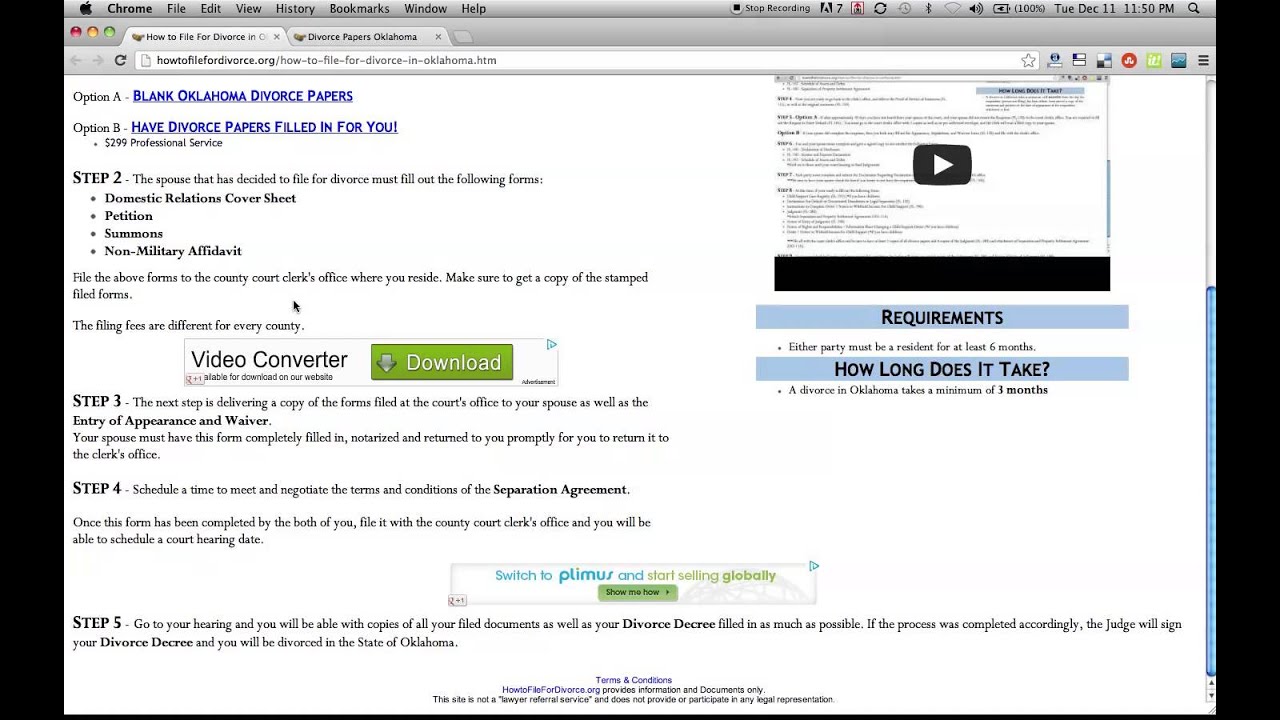 How to File For Divorce in Oklahoma