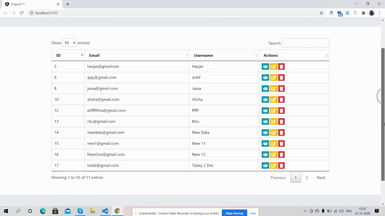 Angular 11 Crud Tutorial | Services | Datatable