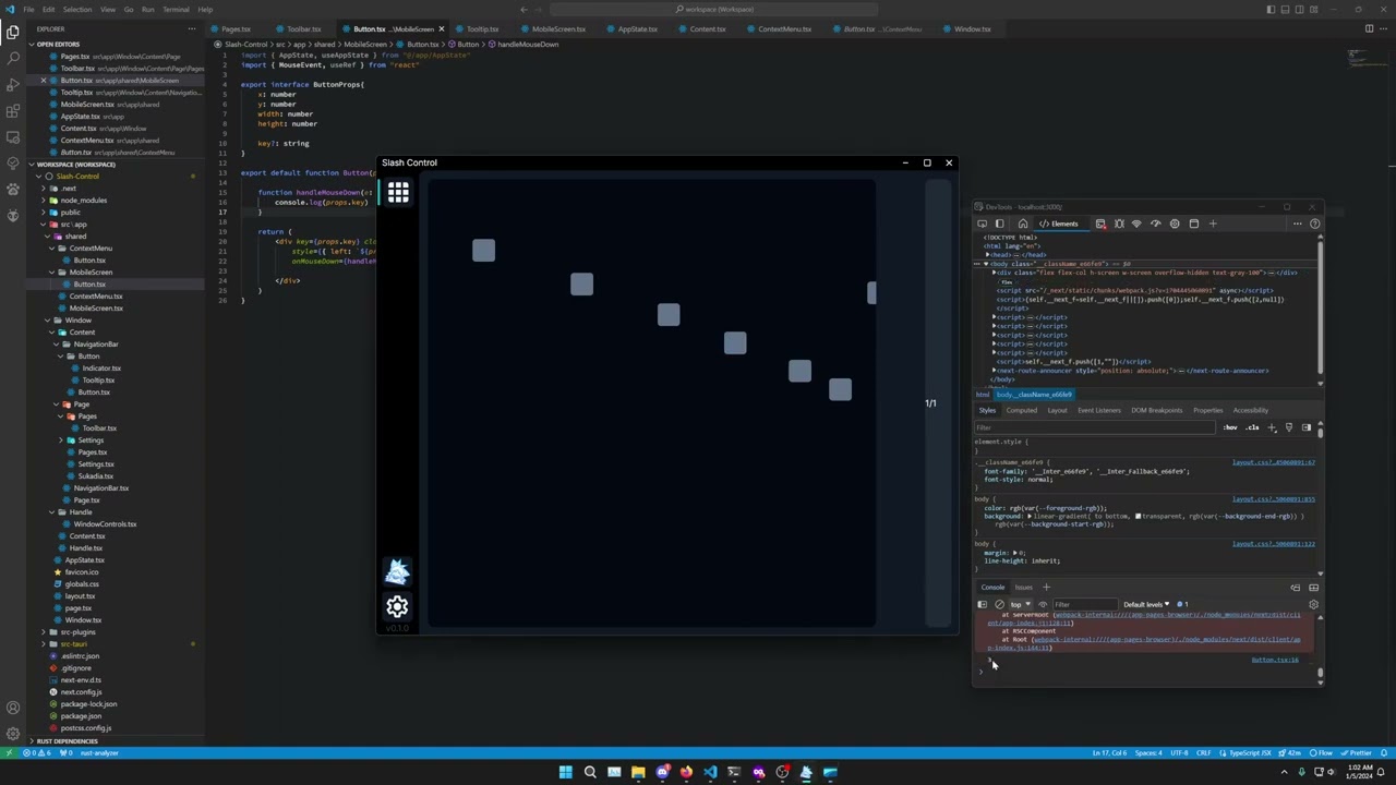 dynamically moving toolbar and context menu