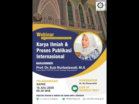 Webinar FSH UINSA 2020 - Karya Ilmiah dan Proses Publikasi Internasional