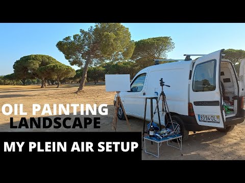 My PLEIN AIR SETUP LANDSCAPE Oil Painting #landscapepainting #pintaraoarlivre #oilcolors
