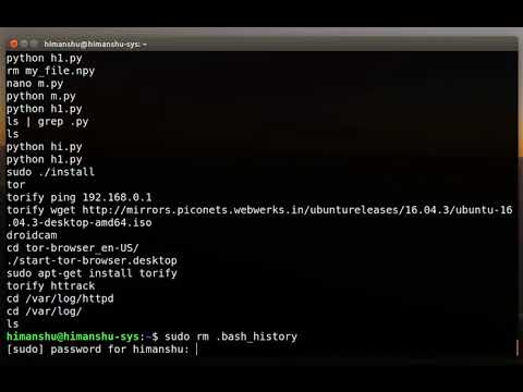 Linux Terminal- How To Clear Bash History | bash_history