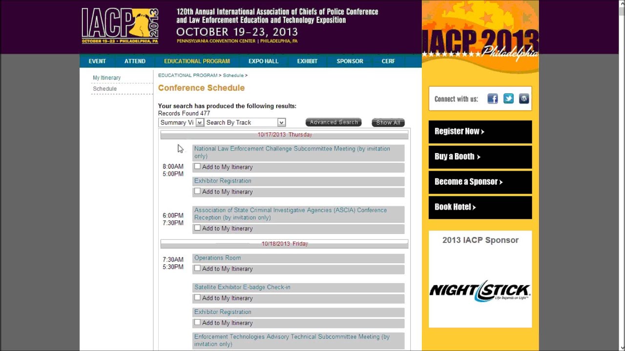 How to View the Conference Schedule