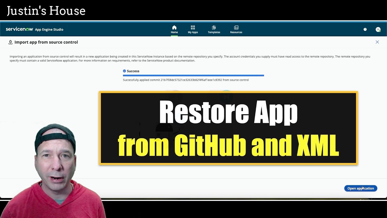 Restoring an Application from GitHub and XML Exports