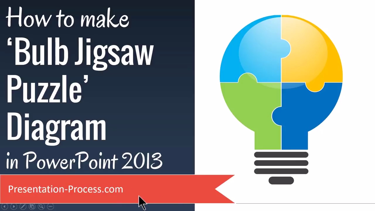 How To Make Bulb Jigsaw Puzzle Diagram in PowerPoint 2013