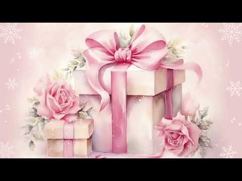 Pink Christmas Background: Shabby Chic Coquette Victorian Vintage Santa Claus Screensaver TV Art