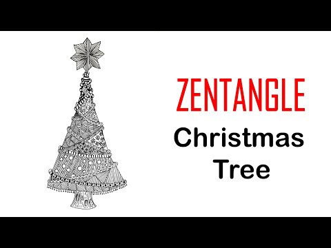 How to draw a zentangle Christmas tree/ Christmas tree drawing/ zentangle drawings/ zentangle arts