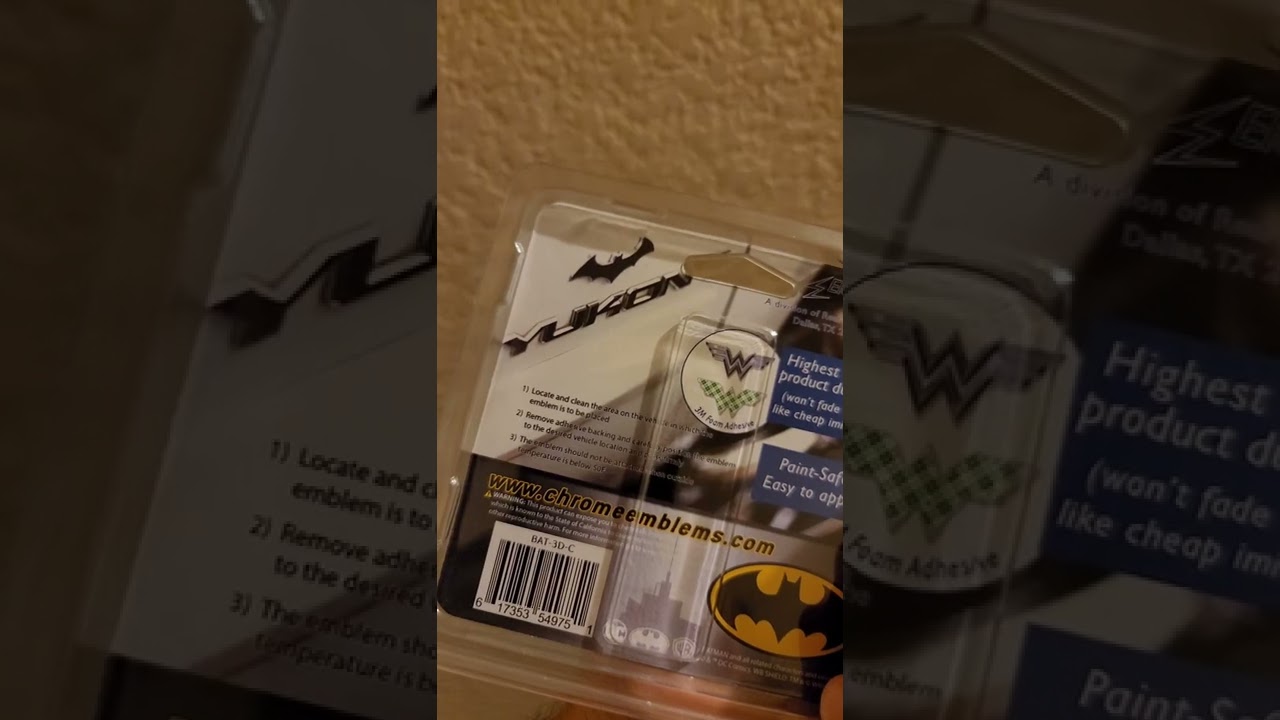 Electroplate Chrome Auto Emblem: BATMAN