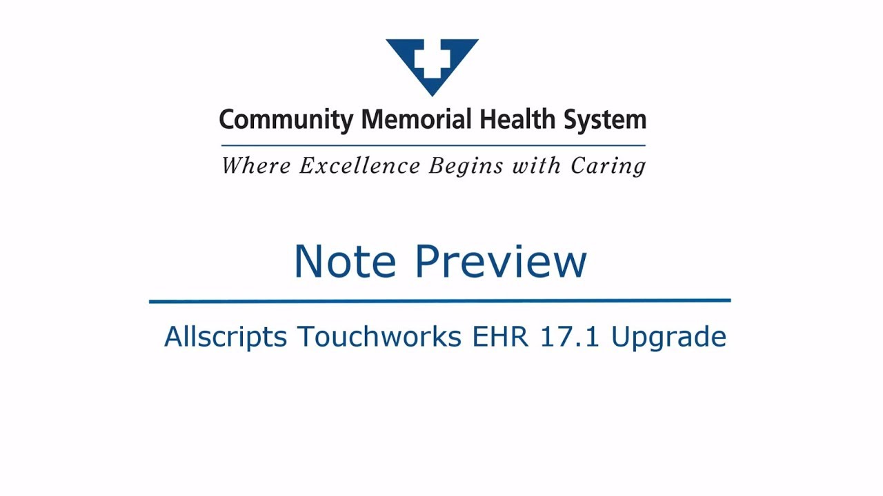 Allscripts EHR 17.1- Note Preview
