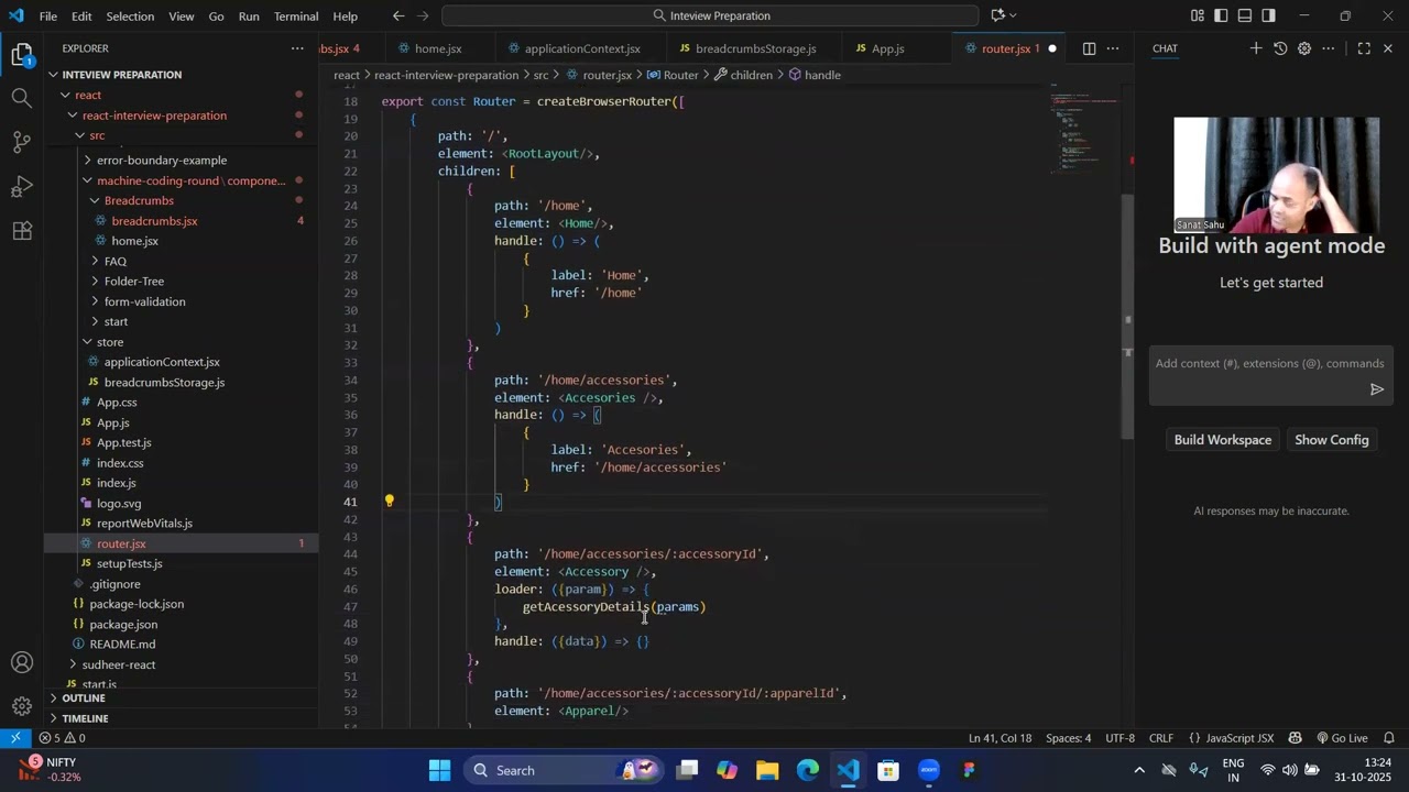 React Machine Coding Interview Questions | Dynamic Breadcrumbs Using React Router Only