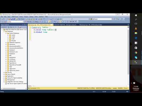 temporary tables in Sql server