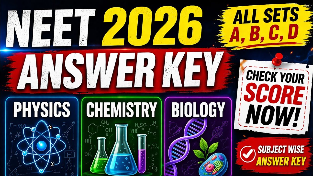NEET 2026 Answer Key 🔥 | Code 12 Answer Key | All Sets Answers| Physics Chemistry Biology