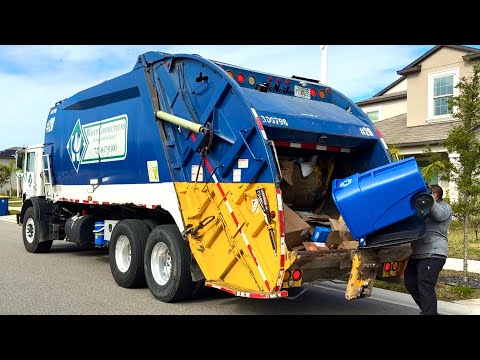 Waste Connections Mack MR McNeilus Rear Loader On Manual Recycle!