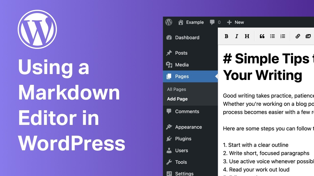 Using a Markdown Editor in WordPress