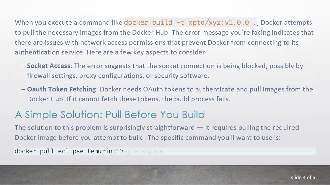 Resolving the Docker Build ERROR: How to Fix failed to fetch oauth token Issue
