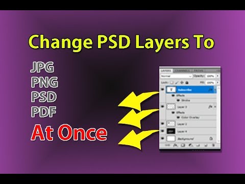 Easy way to Export multiple layers in jpg , png , pdf , psd at once in Photoshop !!