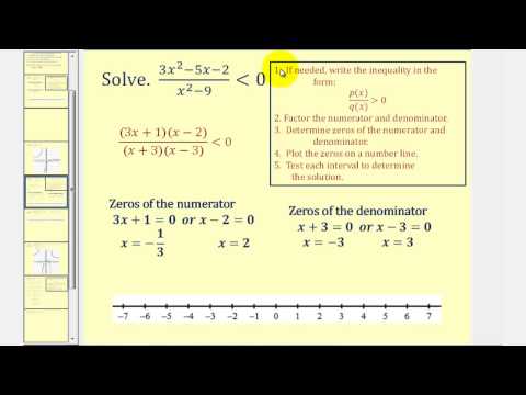 Solving Rational Inequalities | Math Help from Arithmetic through ...