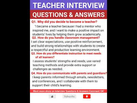Teacher Interview Questions and Answers | Teaching Interview Questions and Answers