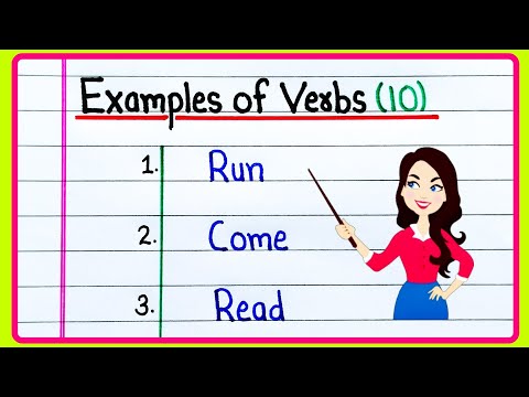 10 Examples of Verbs in English grammar | 10 Action verbs | Action words in English