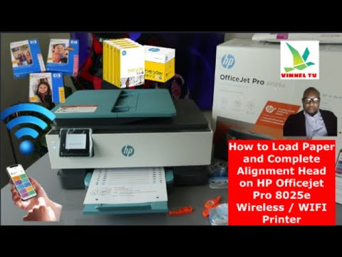 How to Load Paper and Complete Alignment Head on HP Officejet Pro 8025e Wireless / WIFI Printer