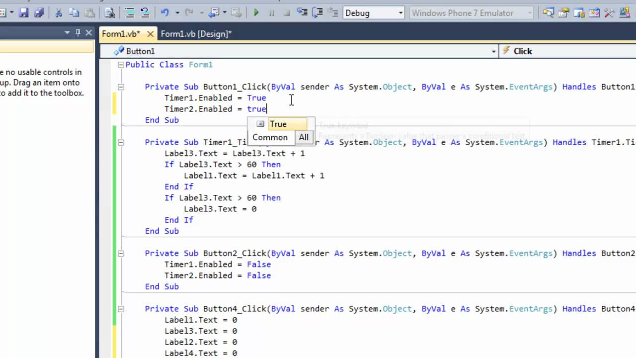 Visual Basic Tutorial - Stopwatch (With Lap feature)