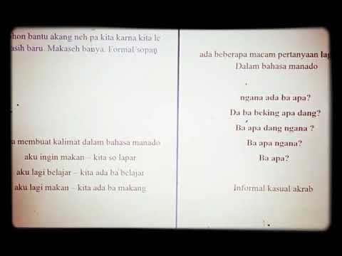 Bahasa Manado #Kosakata #Partikel #Perkenalandalam #bahasanado