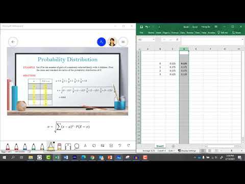 Calculate the Mean and Standard Deviation of Random Variable Using Excel