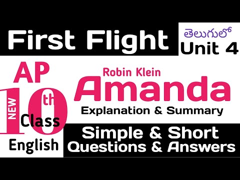 Amanda Poem Explained in Telugu I Summary QAs I AP CBSE Class 10 English Chapter 4