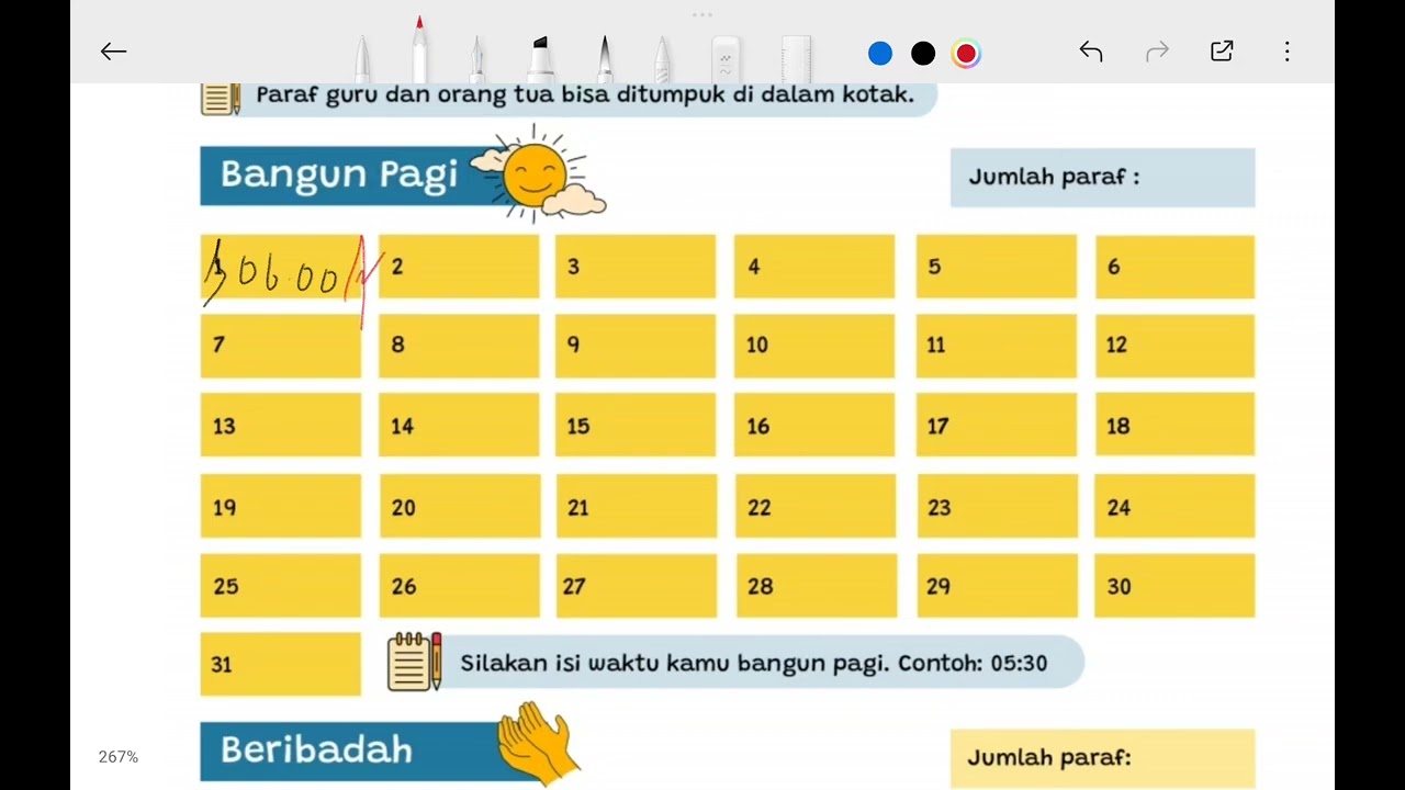 Cara mengisi catatan harian 7 kebiasaan anak indonesia hebat