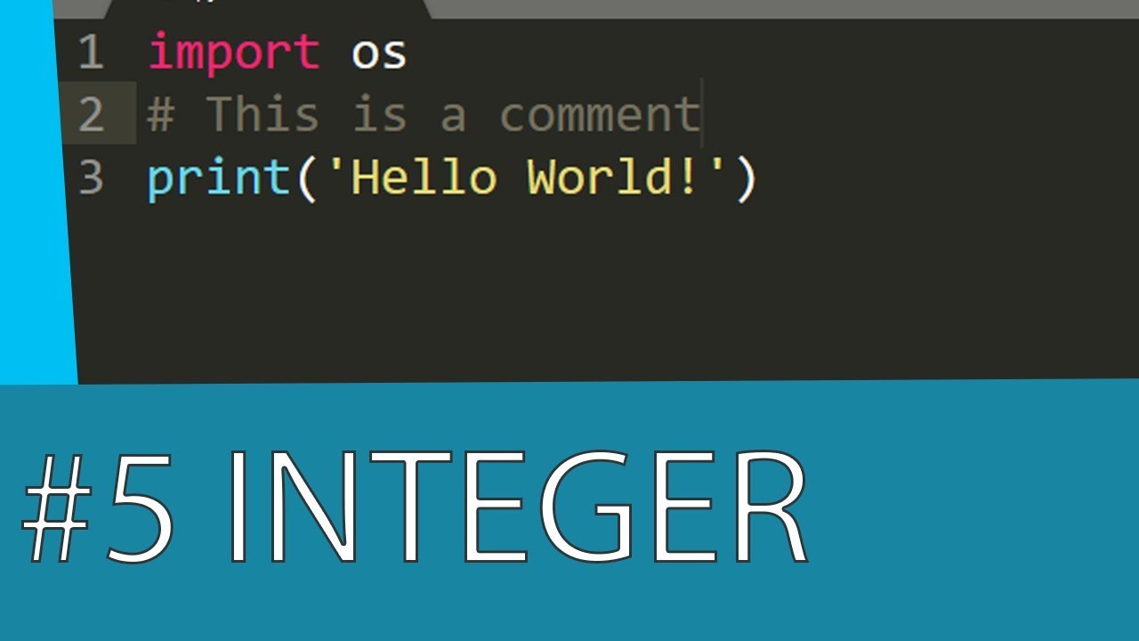 #5 PYTHON 3 TUTORIAL - DATATYPES THE INTEGER DATATYPE