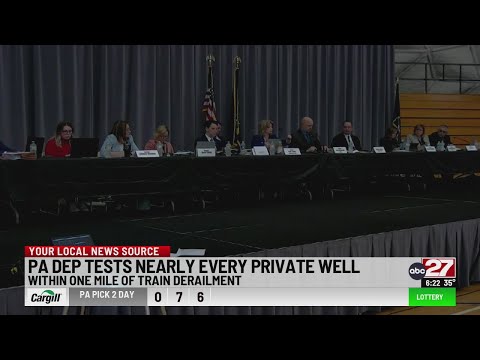 Pa. Department of Environmental Protection tests private wells within one mile of train derailment