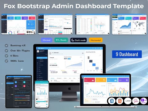 Admin Dashboard Template fully Responsive with UI Framework – Fox