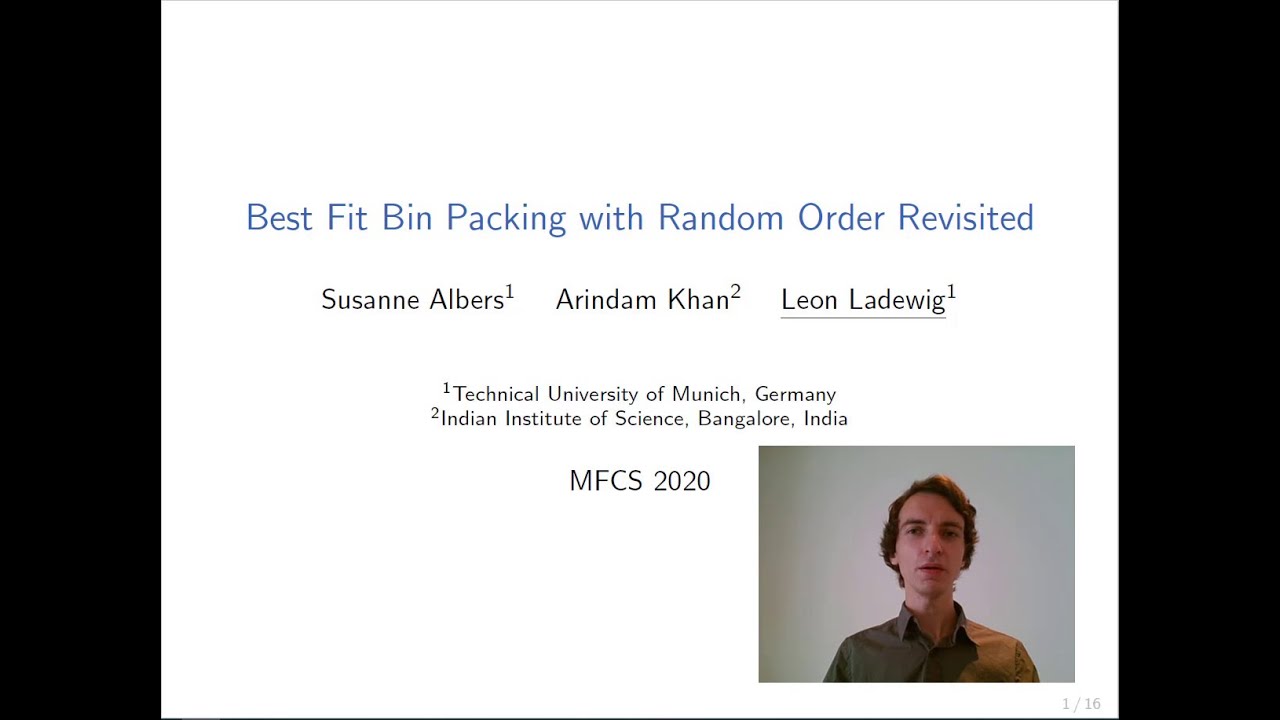 Albers et al. Best Fit Bin Packing with Random Order Revisited