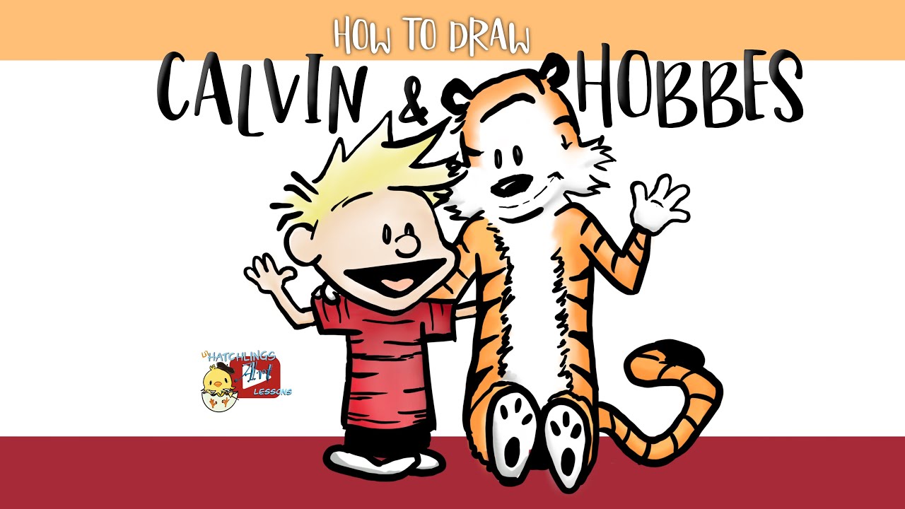 How to draw Calvin and Hobbs - Little Hatchlings Art Lessons