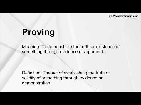 Proving Meaning