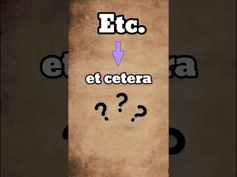 Etc. or et cetera | Know its origin, meaning and the right Pronunciation #englishlearning #shorts