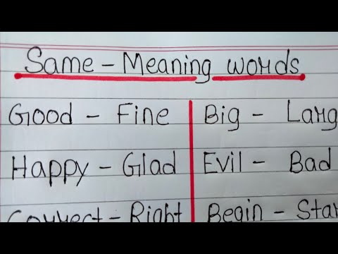 Same meaning words||Learn same meaning words||work hard
