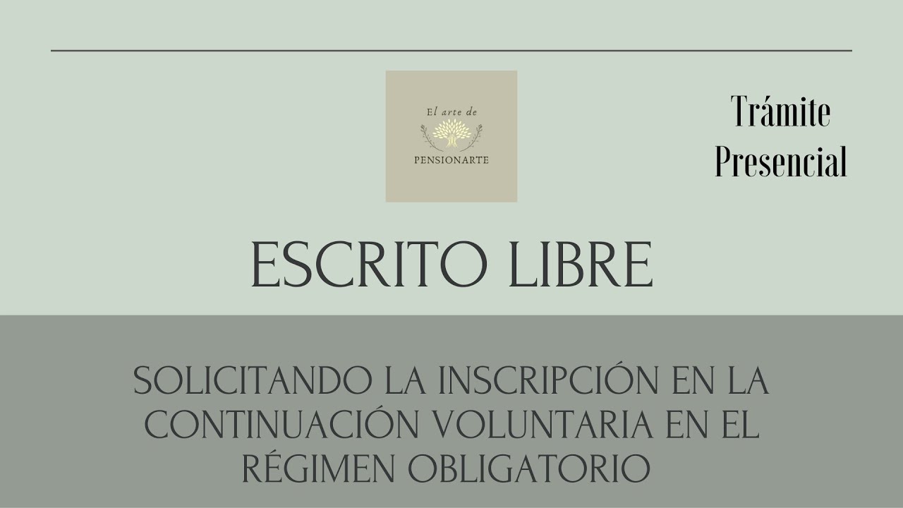 Escrito Libre | Para inscripción en la Modalidad 40 | Acceso gratuito al formato | Nuevo ¡¡