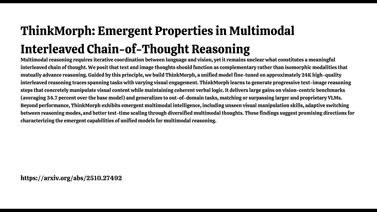 ThinkMorph: Emergent Properties in Multimodal Interleaved Chain-of-Thought Reasoning