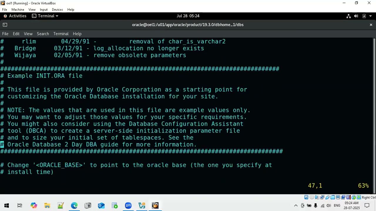 Create Oracle 19c Database Manually