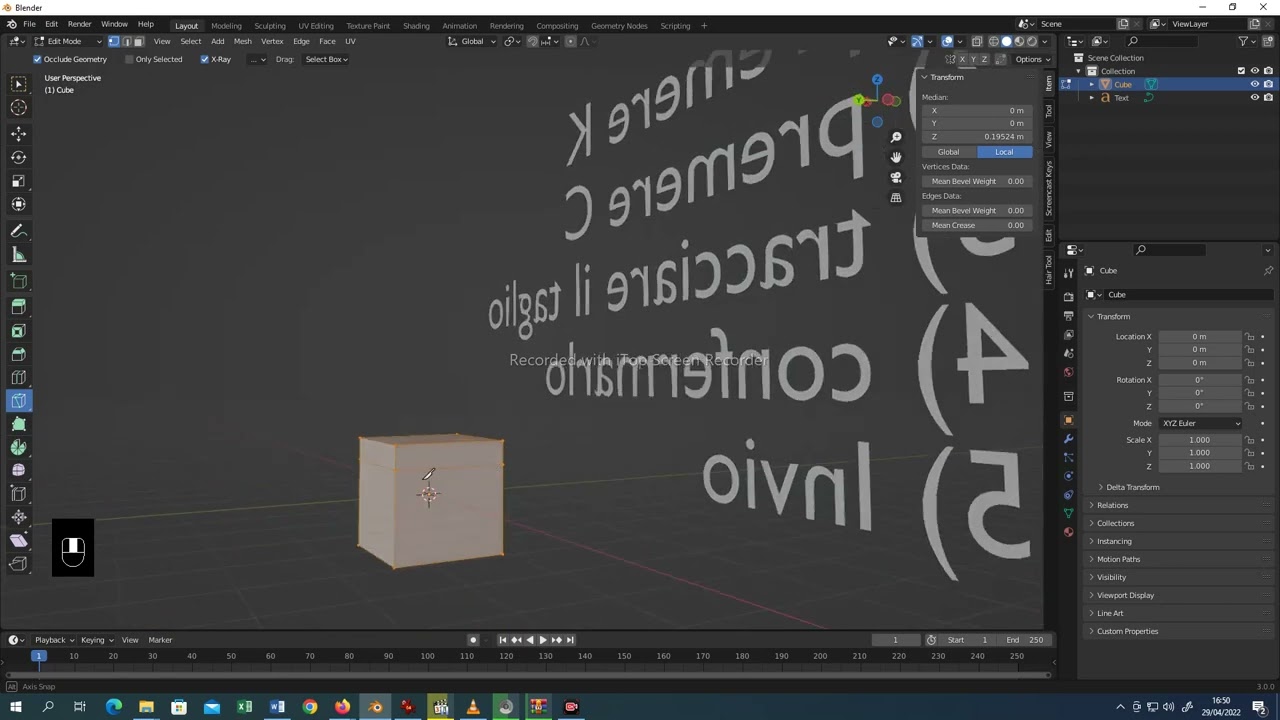 008 - [Blender tutorial] Knife Tool Cut Through - 