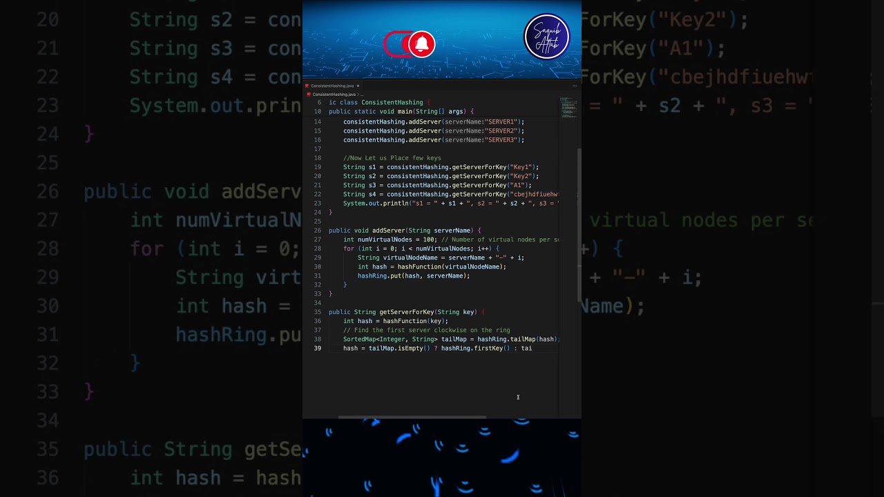 How to Implement Consistent Hashing in Java? #ytshorts #coding #programming