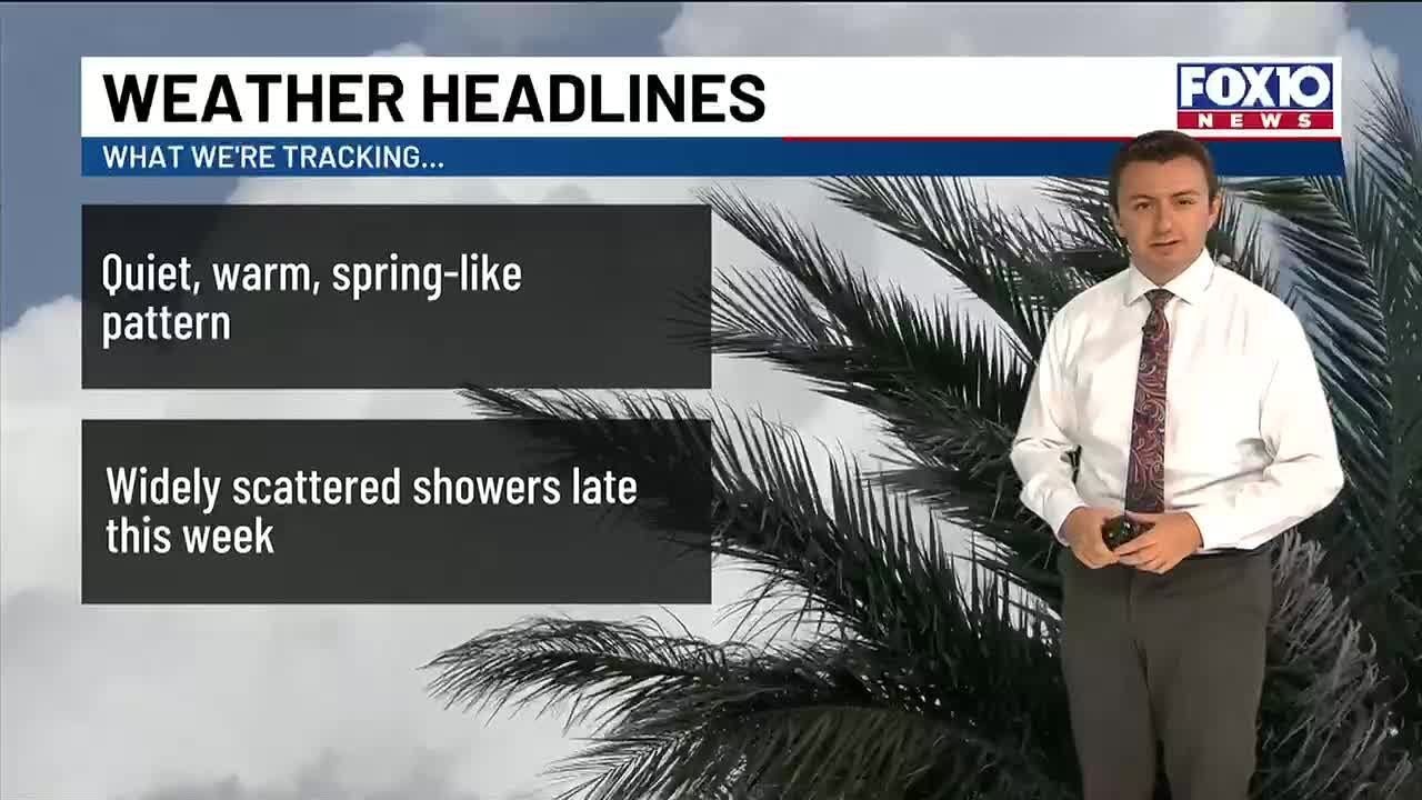 Warm spring preview continues with fog at times and small rain chances