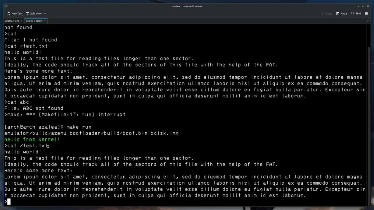 AzaDOS devlog 2 / basic shell up and running